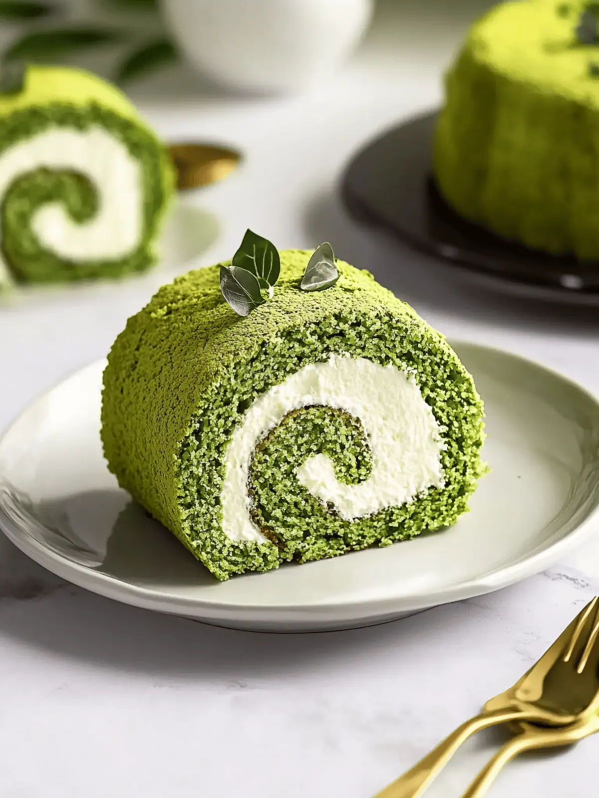 Irresistible Matcha Roll Cake With Creamy Whipped Filling