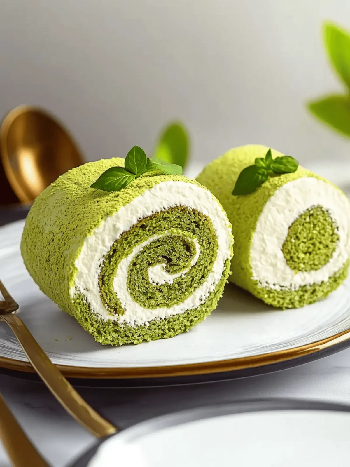 Irresistible Matcha Roll Cake With Creamy Whipped Filling