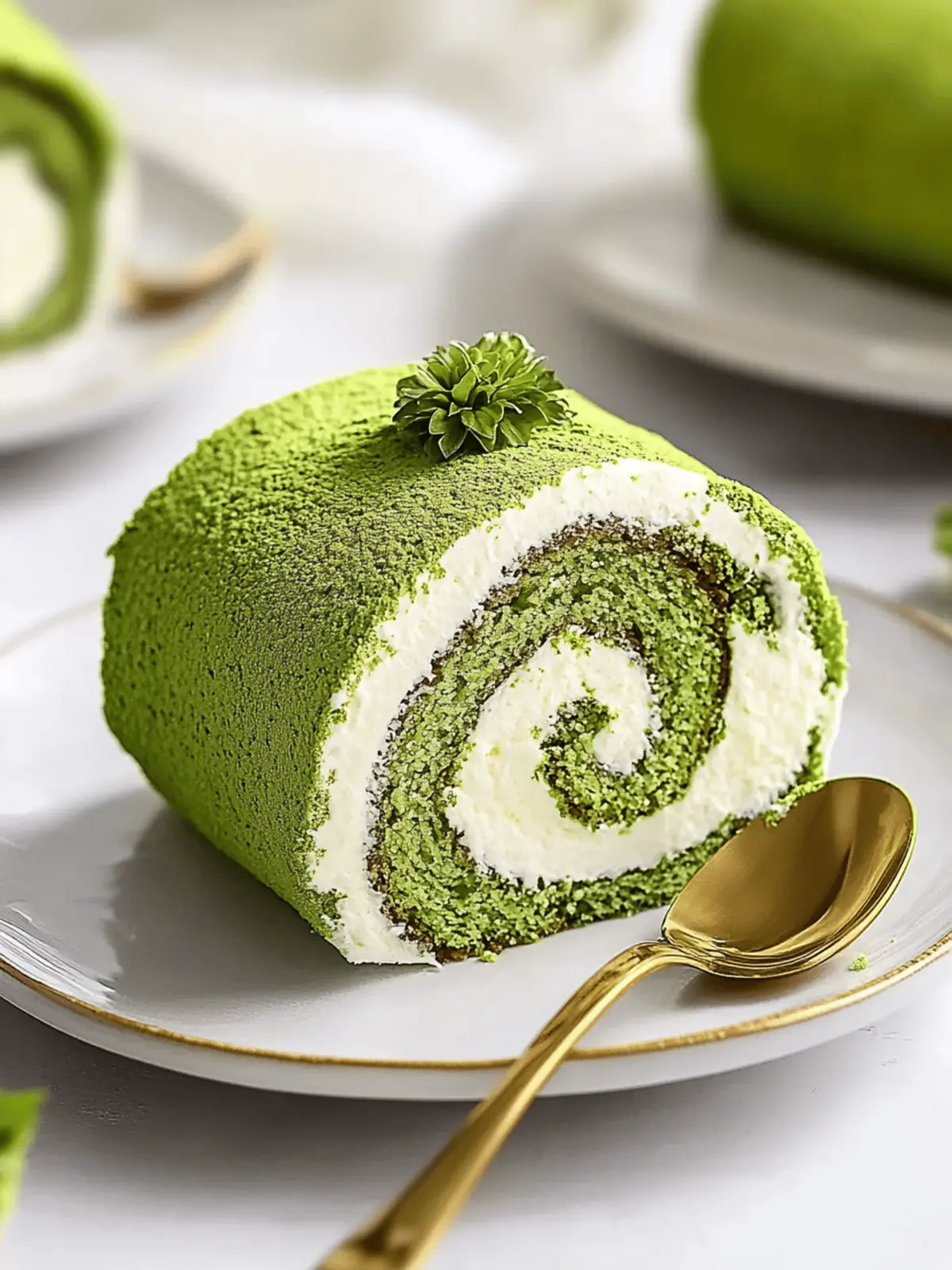 Irresistible Matcha Roll Cake with Creamy Whipped Filling