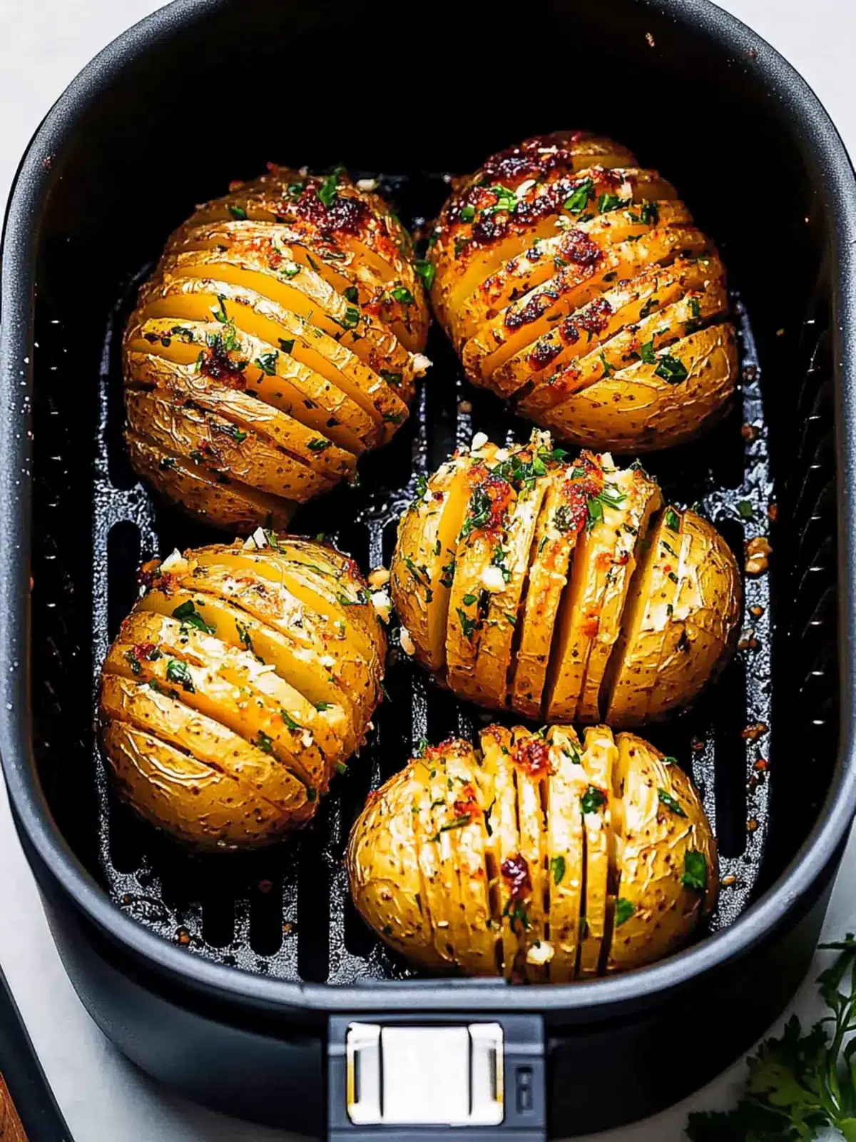 Crispy Air Fryer Hasselback Potatoes with Garlic Butter Bliss