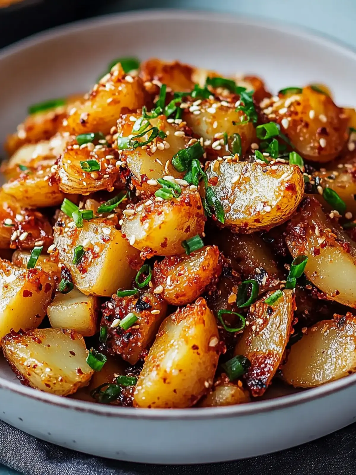 Irresistible Crispy Korean Potato Dish: A Spicy Delight