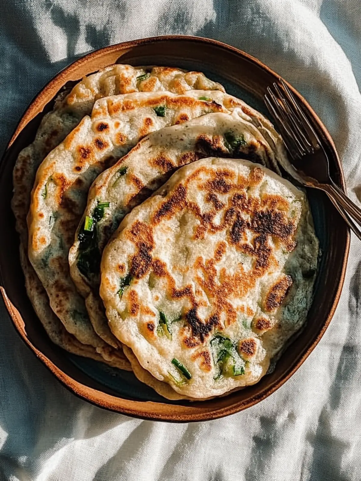 Irresistible Crispy Scallion Pancakes with Easy Ginger Sauce