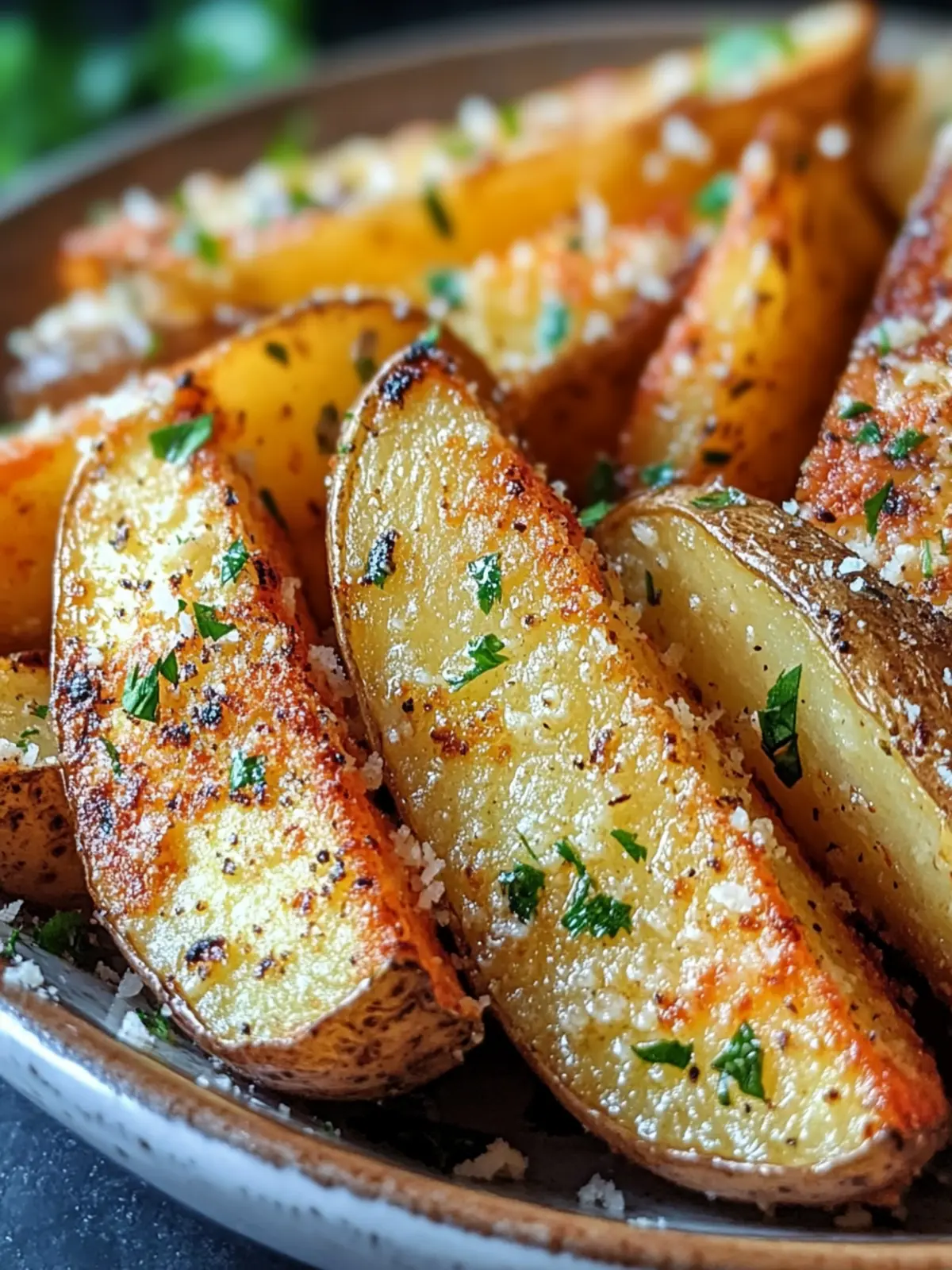 Irresistible Baked Garlic Parmesan Potato Wedges Recipe