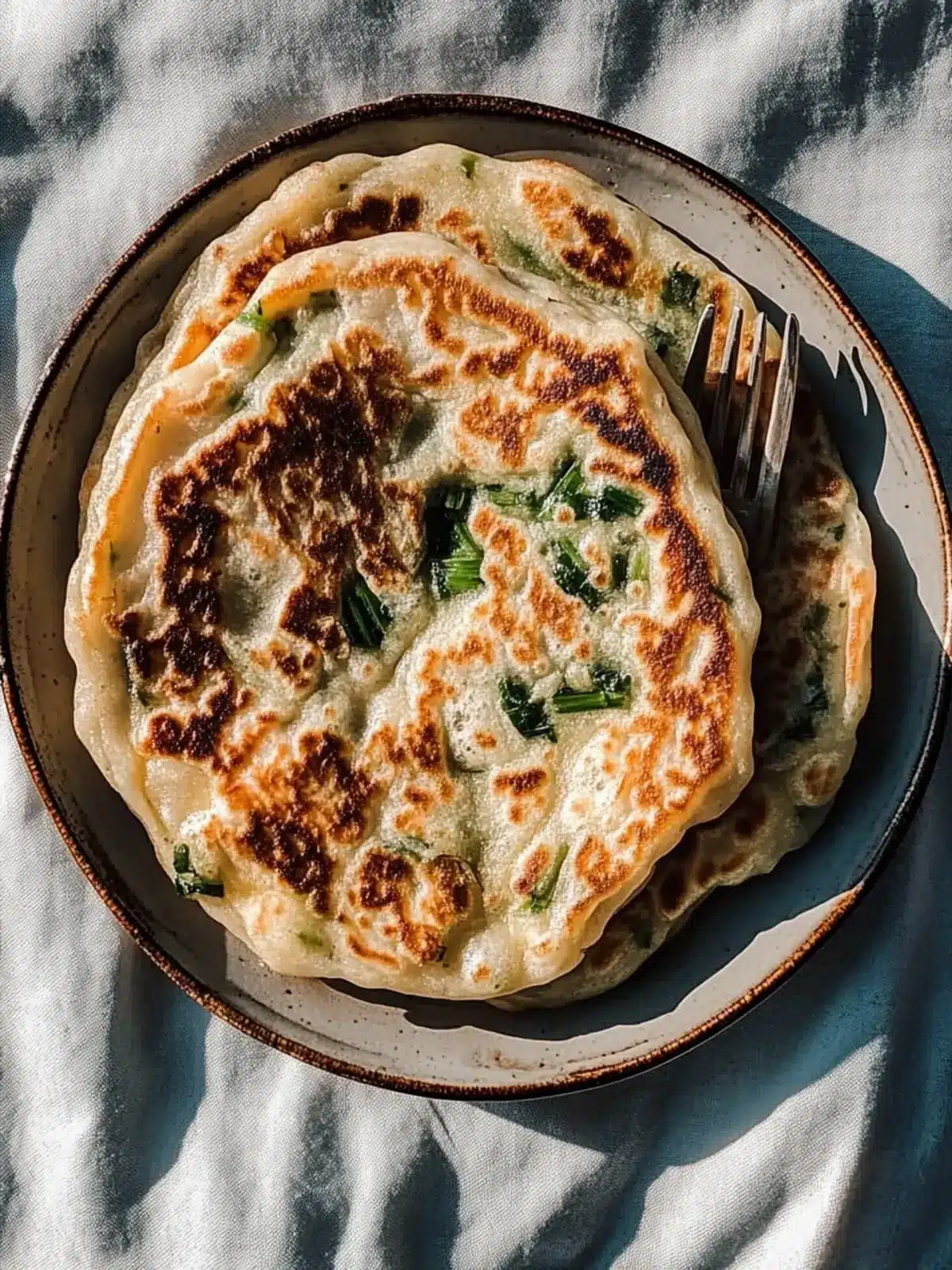 Irresistible Crispy Scallion Pancakes with Easy Ginger Sauce