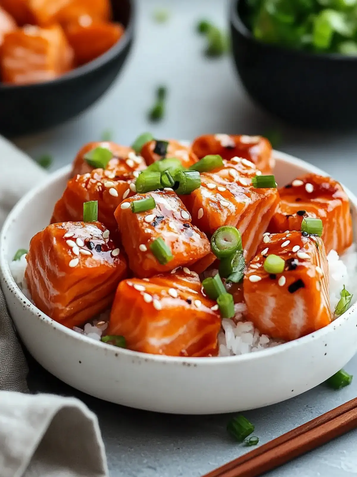 Easy Bang Bang Salmon Bites Bowls: Quick, Flavorful Family Meal