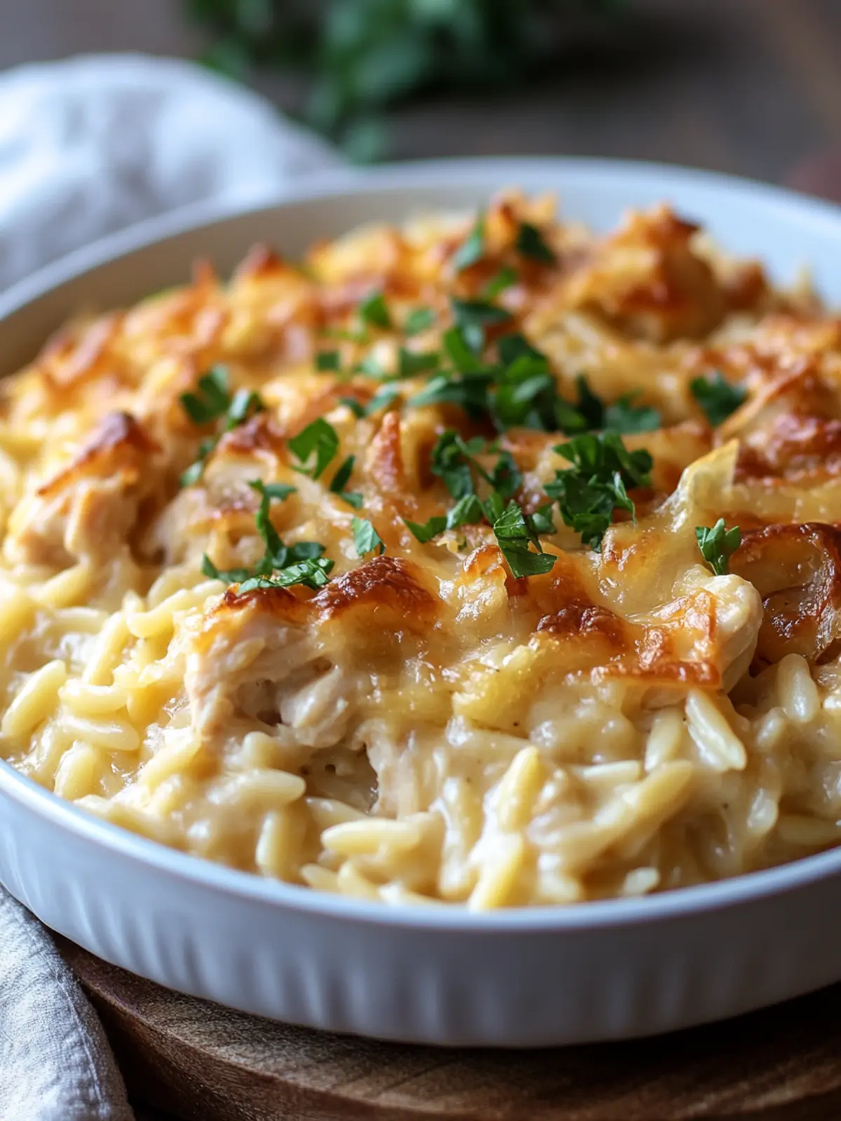 Irresistible French Onion Chicken Orzo Casserole for Cozy Dinners