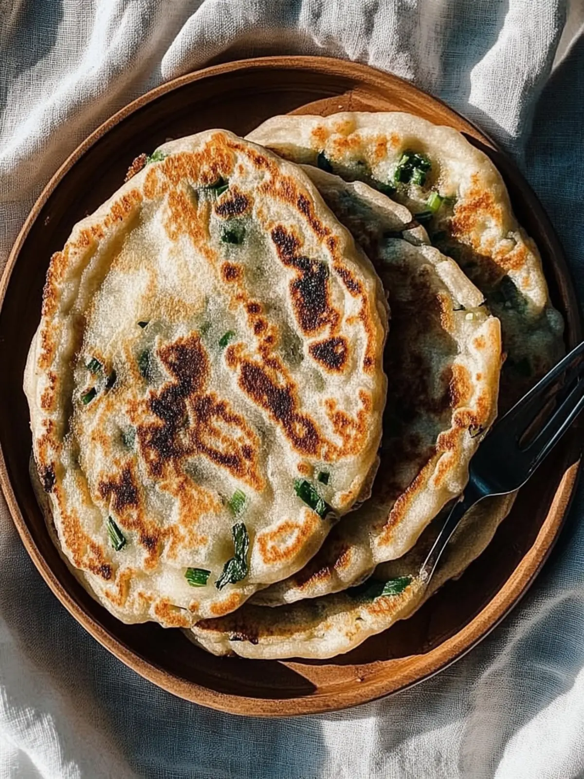Irresistible Crispy Scallion Pancakes with Easy Ginger Sauce