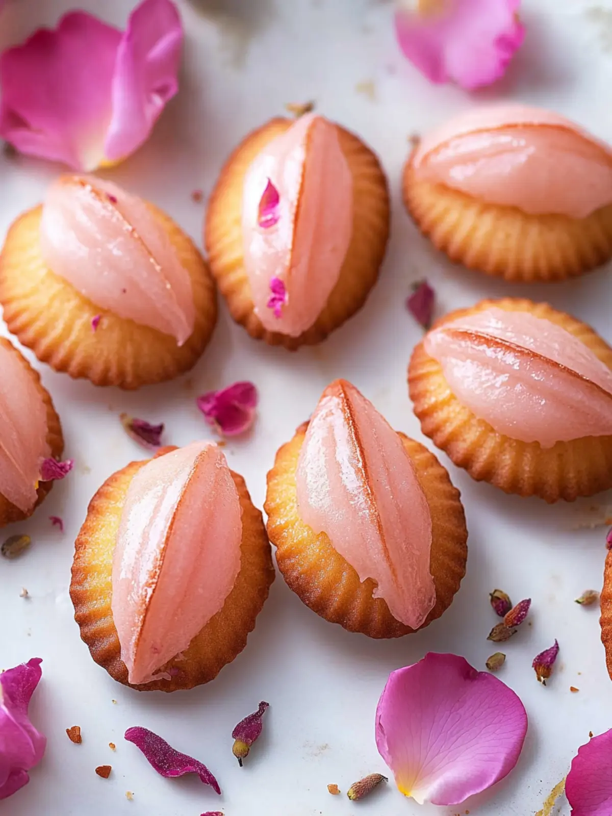 Irresistible Rose Madeleines with Delightful Floral Glaze