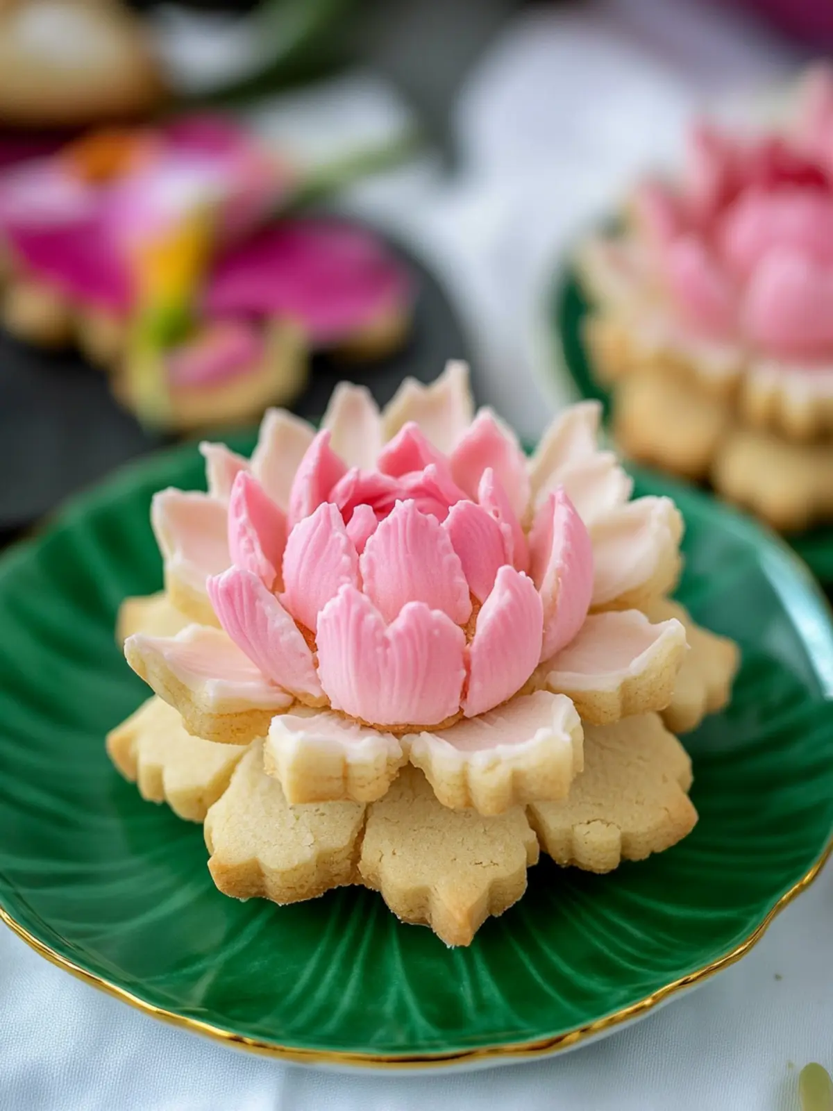 Magical Lotus Flower Cookies Inspired by Percy Jackson