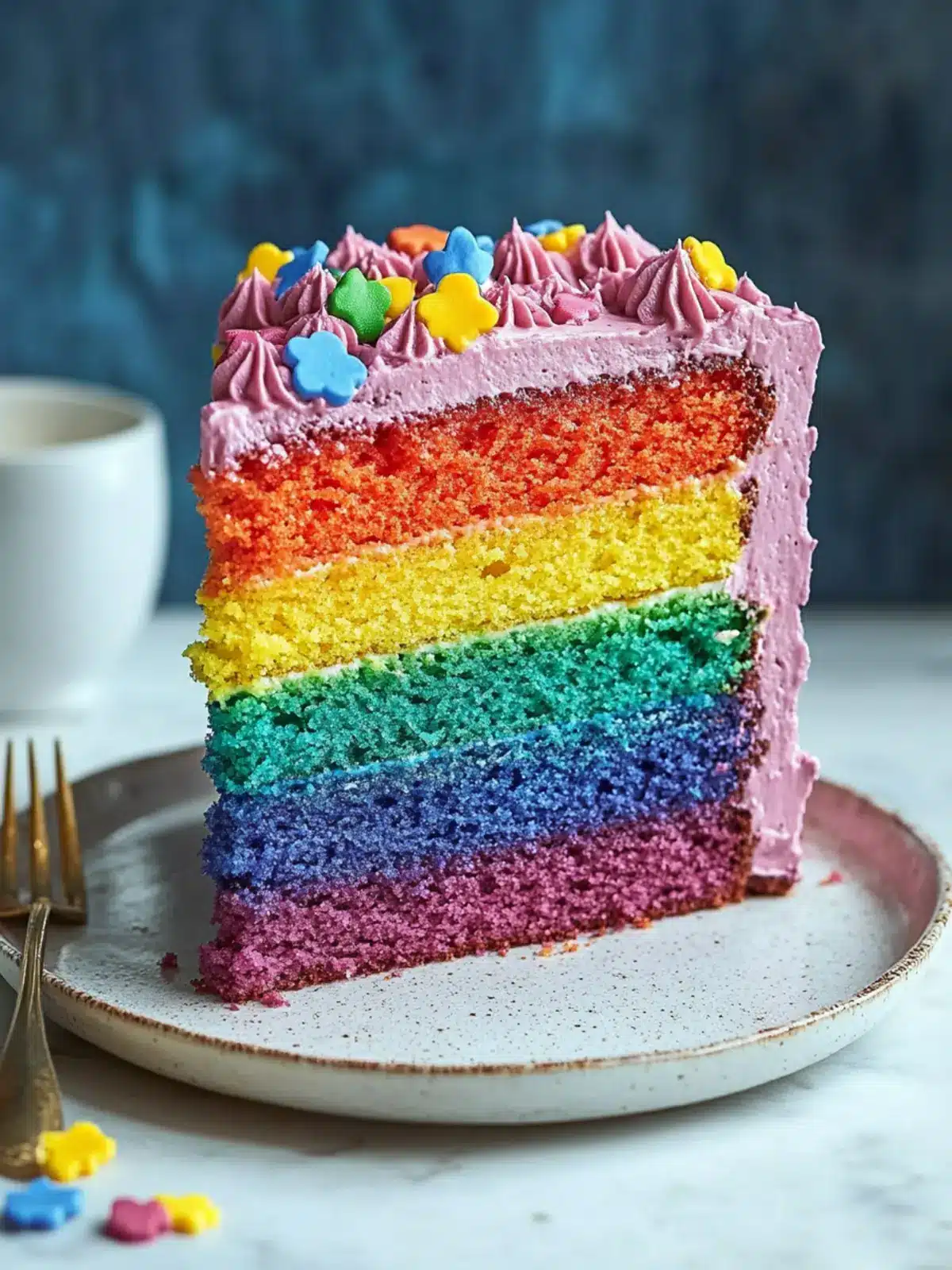Irresistible Rainbow Layer Cake with Delicious Chocolate Frosting