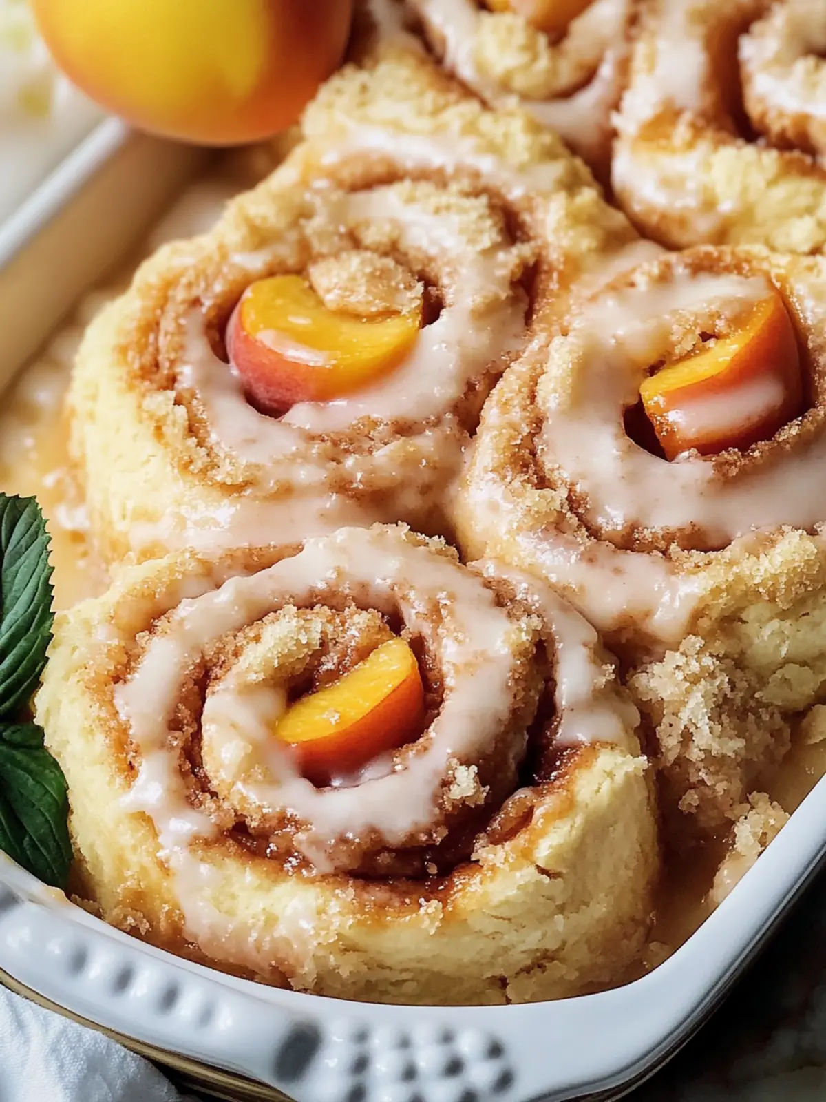 Irresistible Peach Cobbler Cinnamon Rolls for Brunch